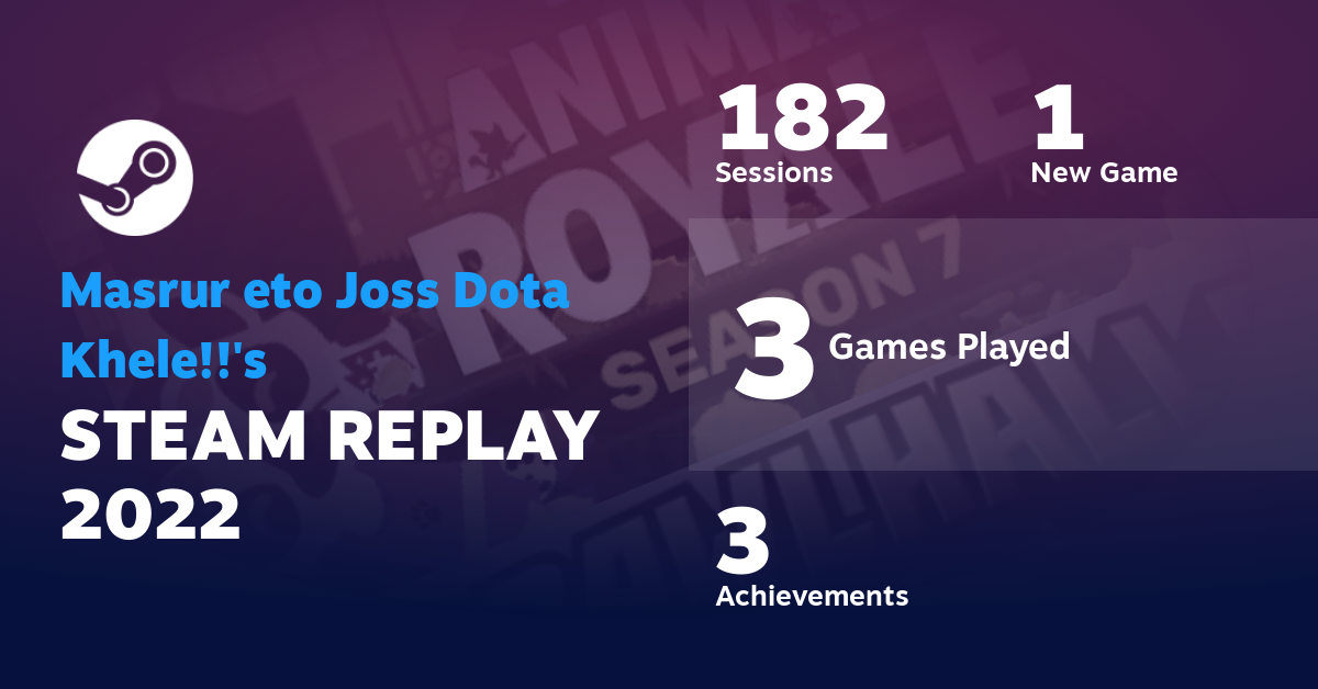 Masrur eto Joss Dota Khele!!'s STEAM REPLAY 2022