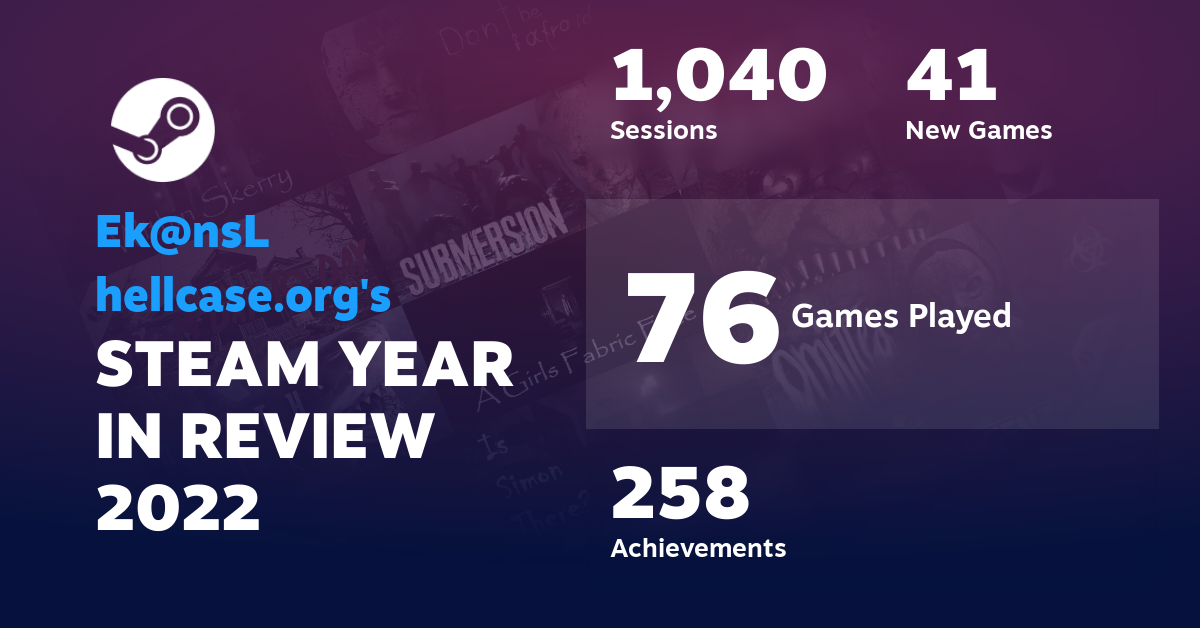 Ek@nsL hellcase.org's STEAM YEAR IN REVIEW 2022