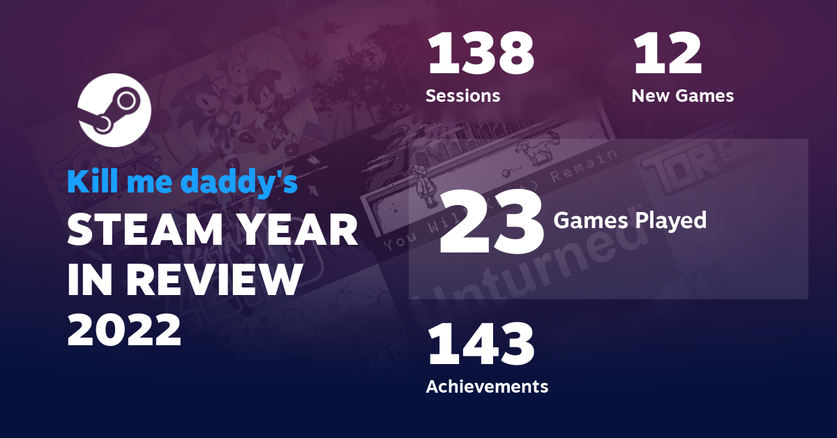 Kill me daddy's STEAM YEAR IN REVIEW 2022