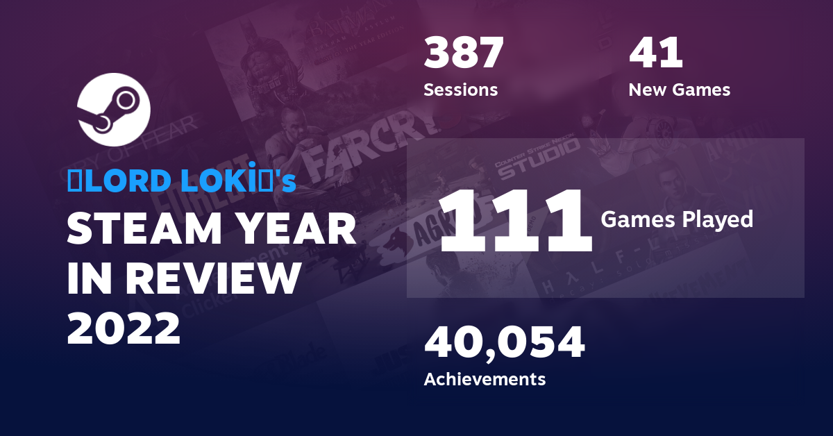 ꧁LORD LOKİ꧂'s STEAM YEAR IN REVIEW 2022