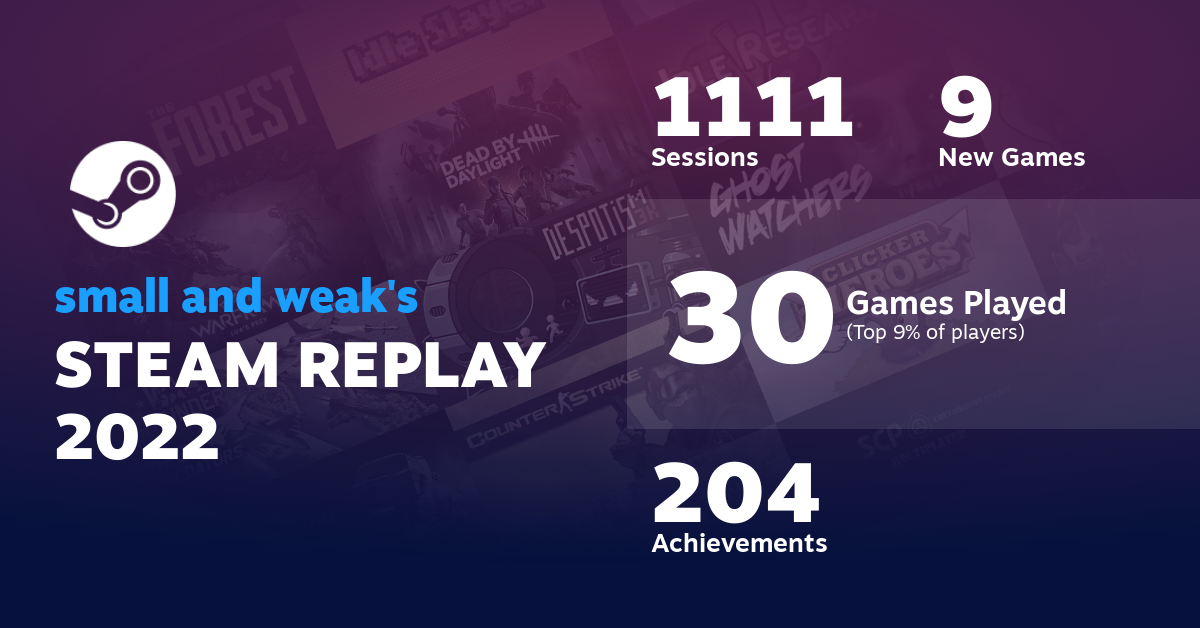 small and weak's STEAM REPLAY 2022