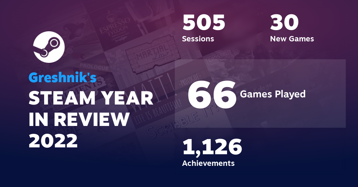 Greshnik's STEAM YEAR IN REVIEW 2022