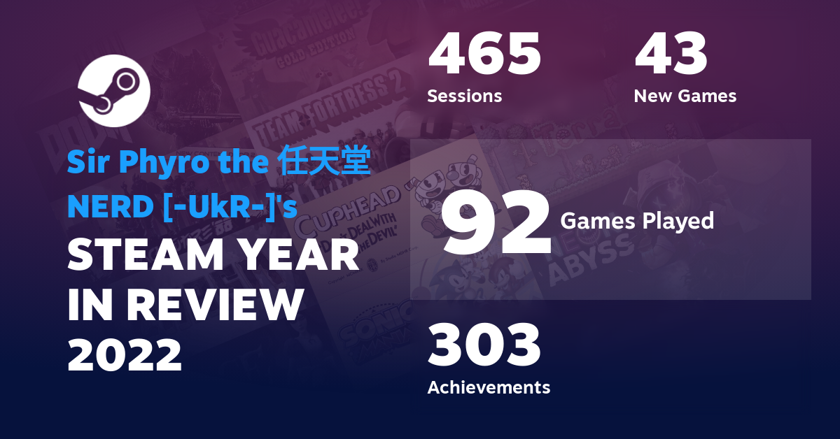 Sir Phyro the 任天堂 NERD [-UkR-]'s STEAM YEAR IN REVIEW 2022