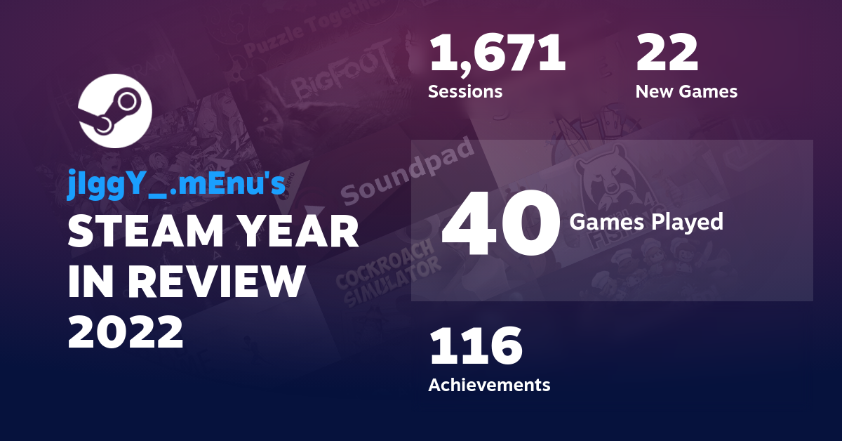 jIggY_.mEnu's STEAM YEAR IN REVIEW 2022