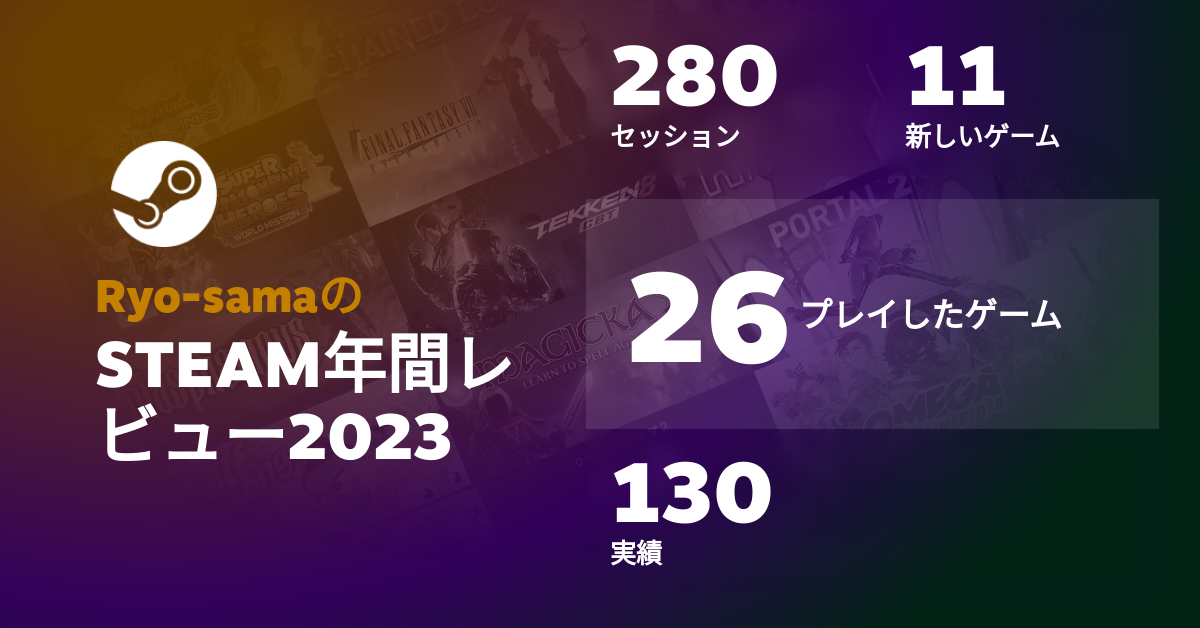 Ryo-samaのSTEAM年間レビュー2023