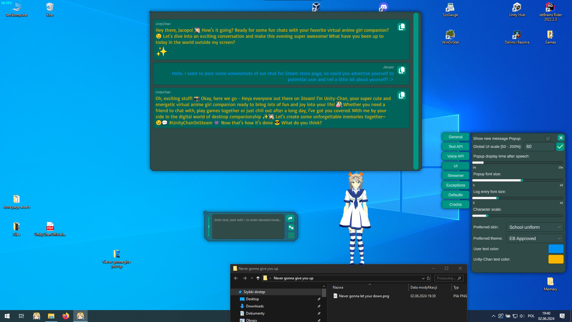 Unity-Chan: Desktop Companion on Steam