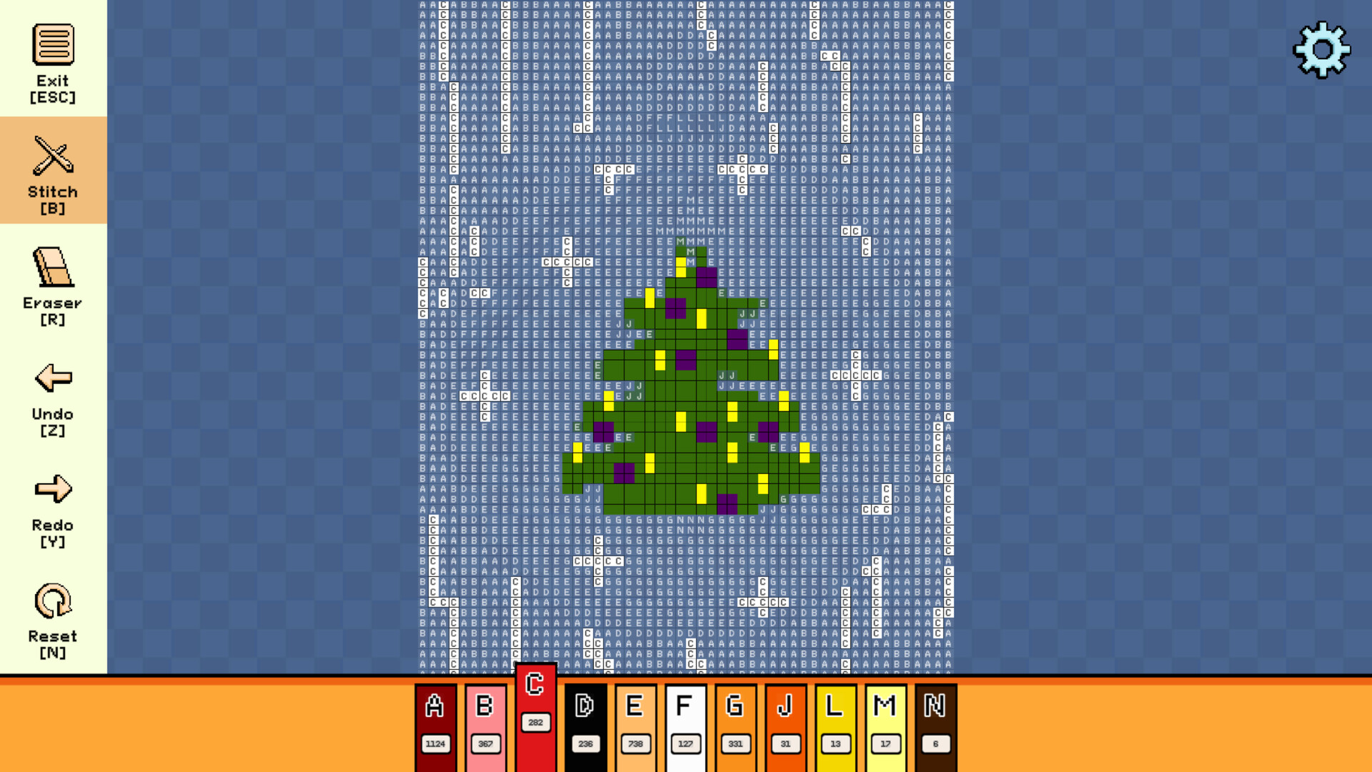 Pixel Cross Stitch - Christmas Baubles Pack 3 - Keymailer